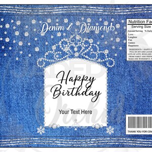 Printable Denim and Diamonds Party Favor Denim and Diamonds - Etsy