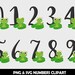 Printable Frogs SVG & PNG Clipart, Frog Numbers Clipart, Frog Clipart ...