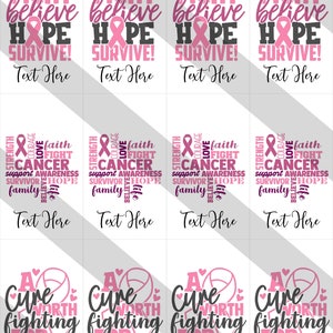 Pink Breast Cancer Awareness Gift Tags, Cancer Awareness Thank You Tags ...