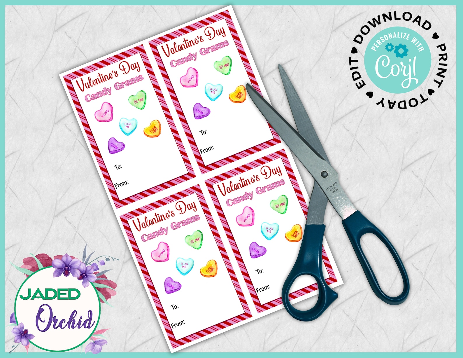 Personalized Candy Hearts Valentines Day Candy Grams Childrens - Etsy