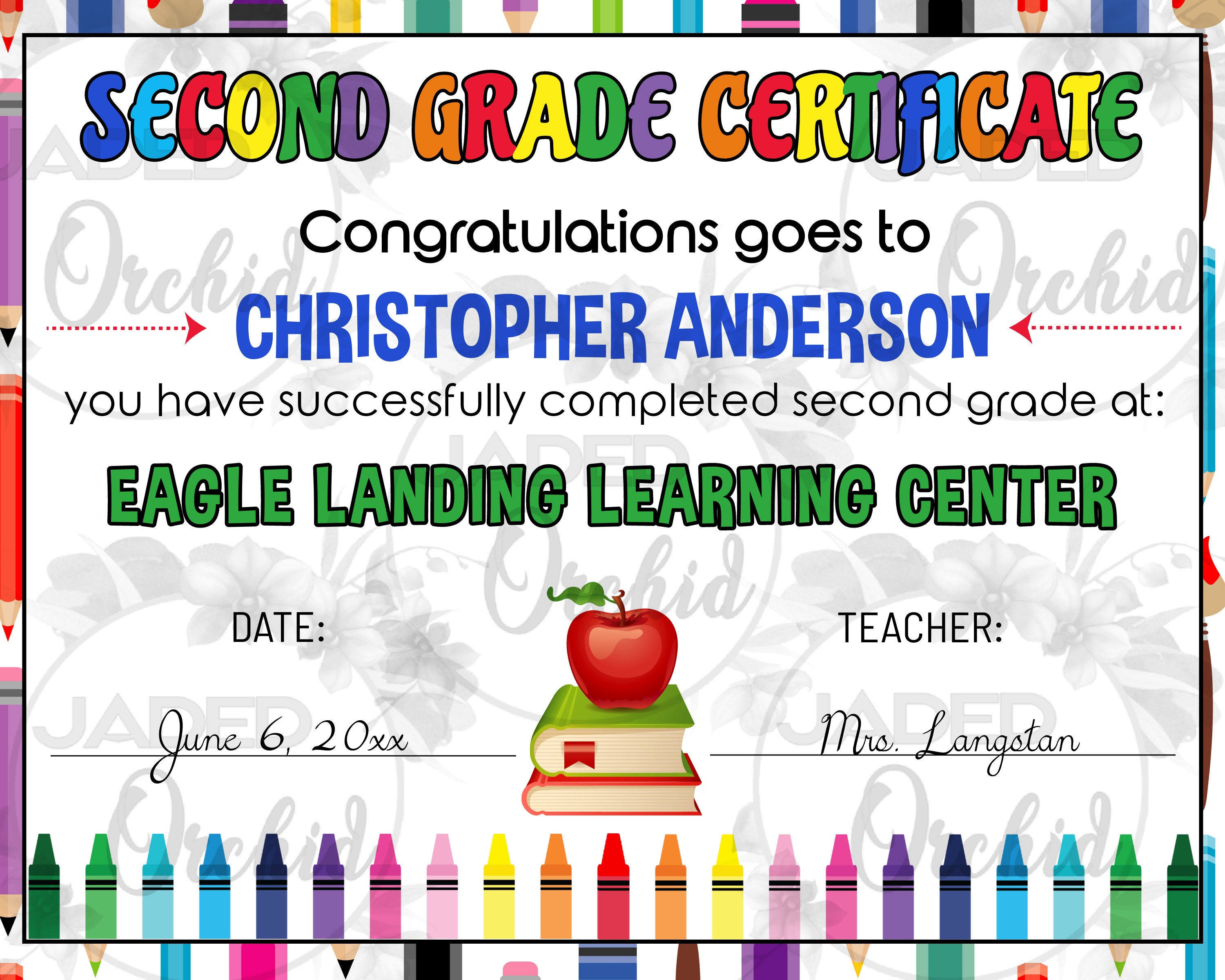 Printable Boys Second Grade Certificate Sign Second Grade | Etsy