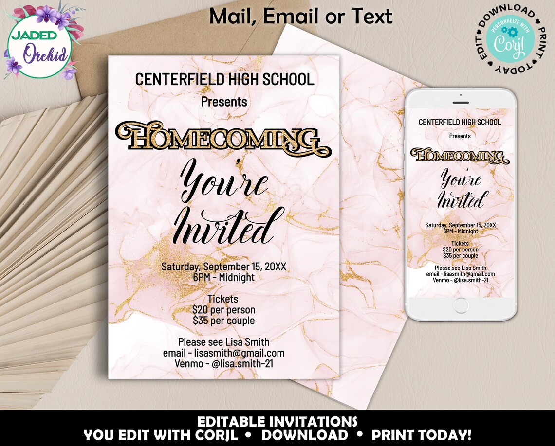 School Homecoming Dance Invitation Homecoming Invitation - Etsy