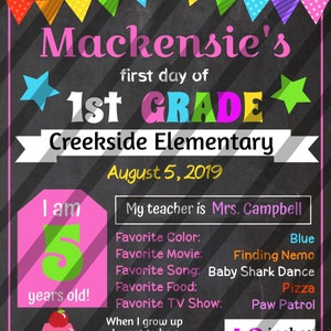 Back to School Poster Back to School Photo Prop Editable Chalkboard ...