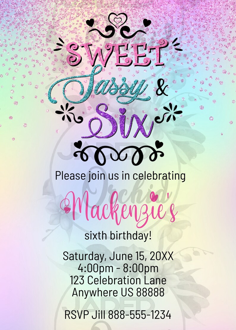 6th Birthday Invitation Printable Sixth Birthday Invite - Etsy