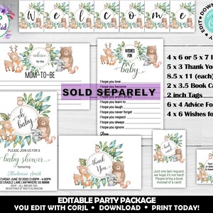 Editable Woodland Animals Welcome Sign, Woodland Welcome Sign, Woodland ...