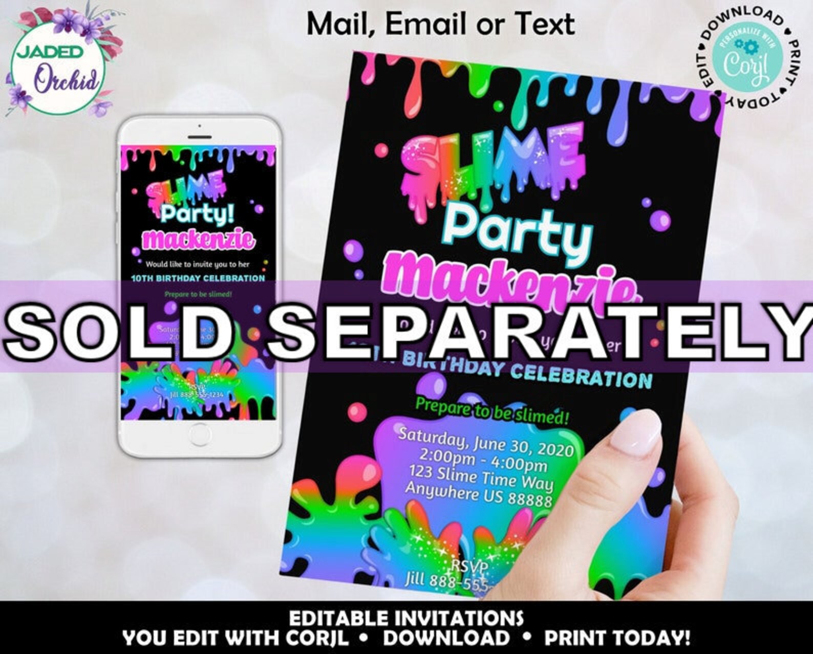 Printable Girls Slime Party Favor Slime Water Bottle Labels - Etsy