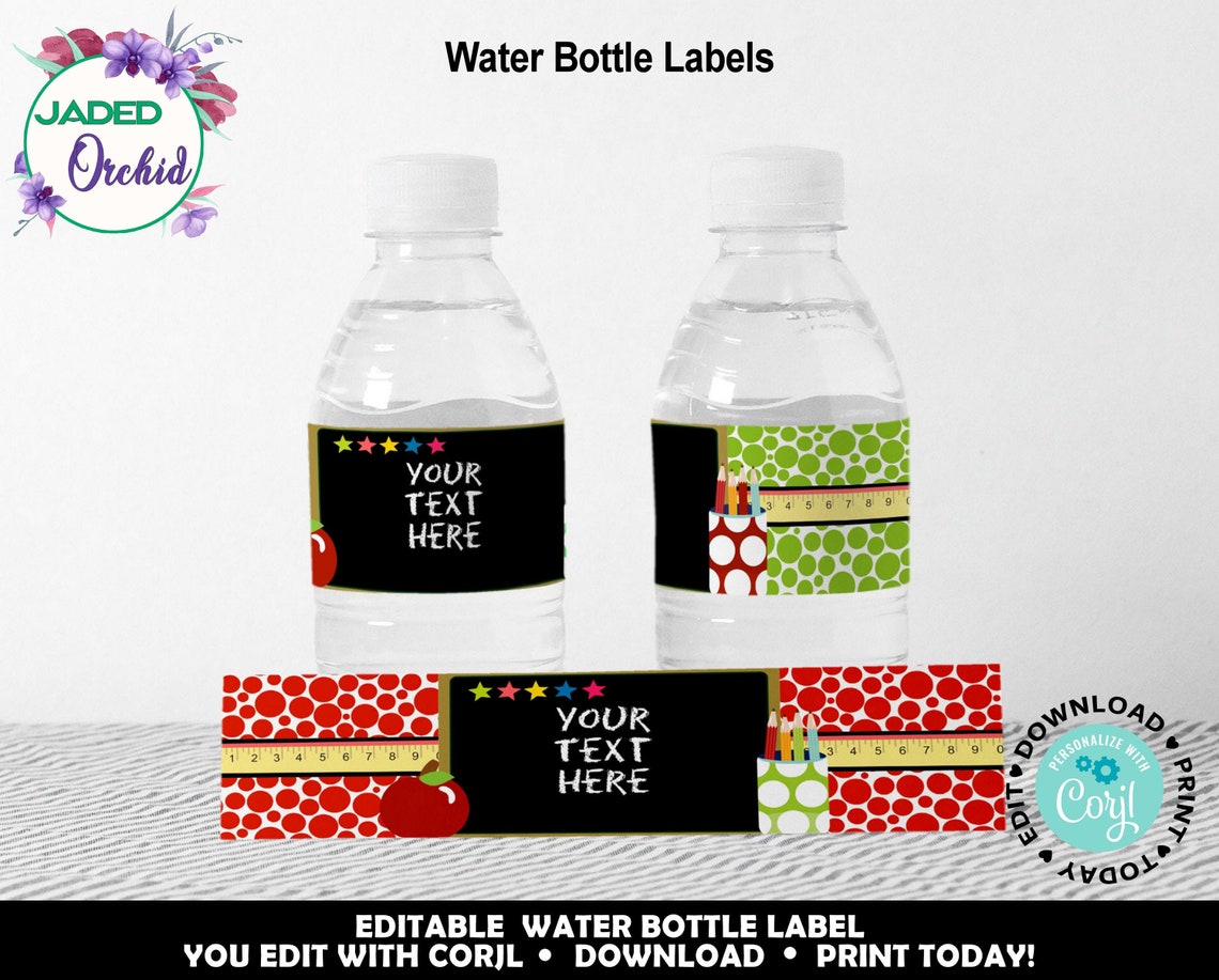 Teacher Appreciation Water Bottle Label Thank You Bottle - Etsy