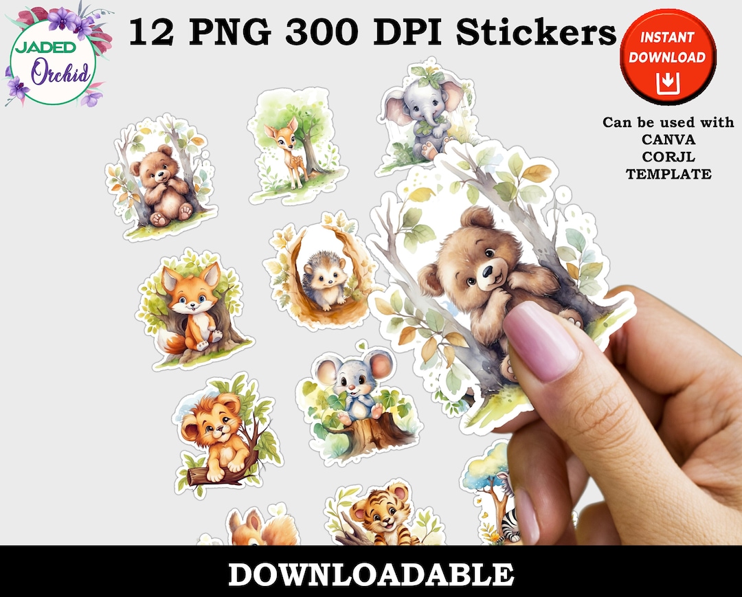 Printable Kids Nursery Animal Character Print and Cut Digital PNG ...