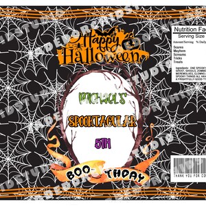 Printable Halloween Birthday Party Chip Bag Label Halloween - Etsy