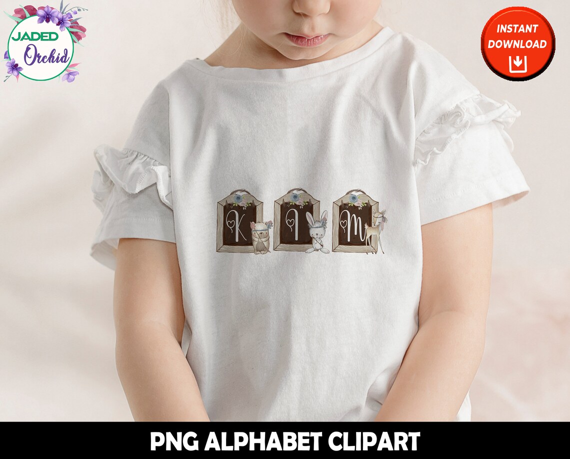 PNG Boho Animal Alphabet Letters Clipart Boho Animal Alphabet - Etsy