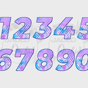 Purple Mermaid Alphabet Clipart, Mermaid Inspired Letters and Numbers ...