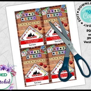 Printable Game Night Juice Label, Game Night Birthday Juice Bag Label ...