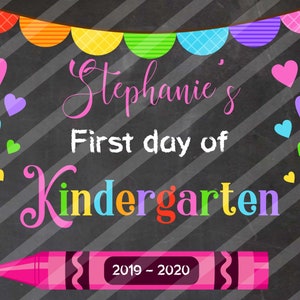 Kindergarten Back to School Sign Back to School Photo Prop Editable ...