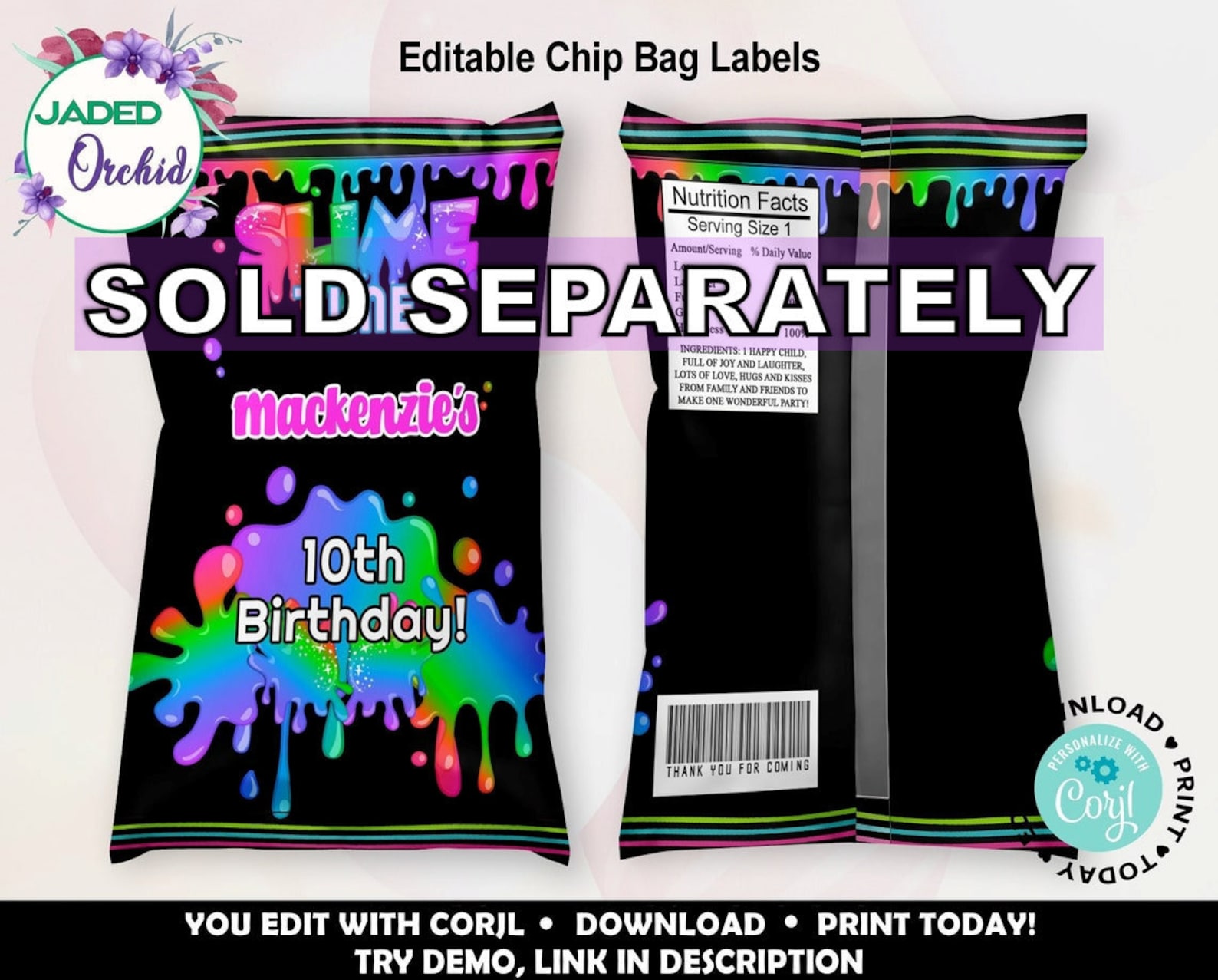 Printable Girls Slime Birthday Party Slime Gift Tags Slime | Etsy