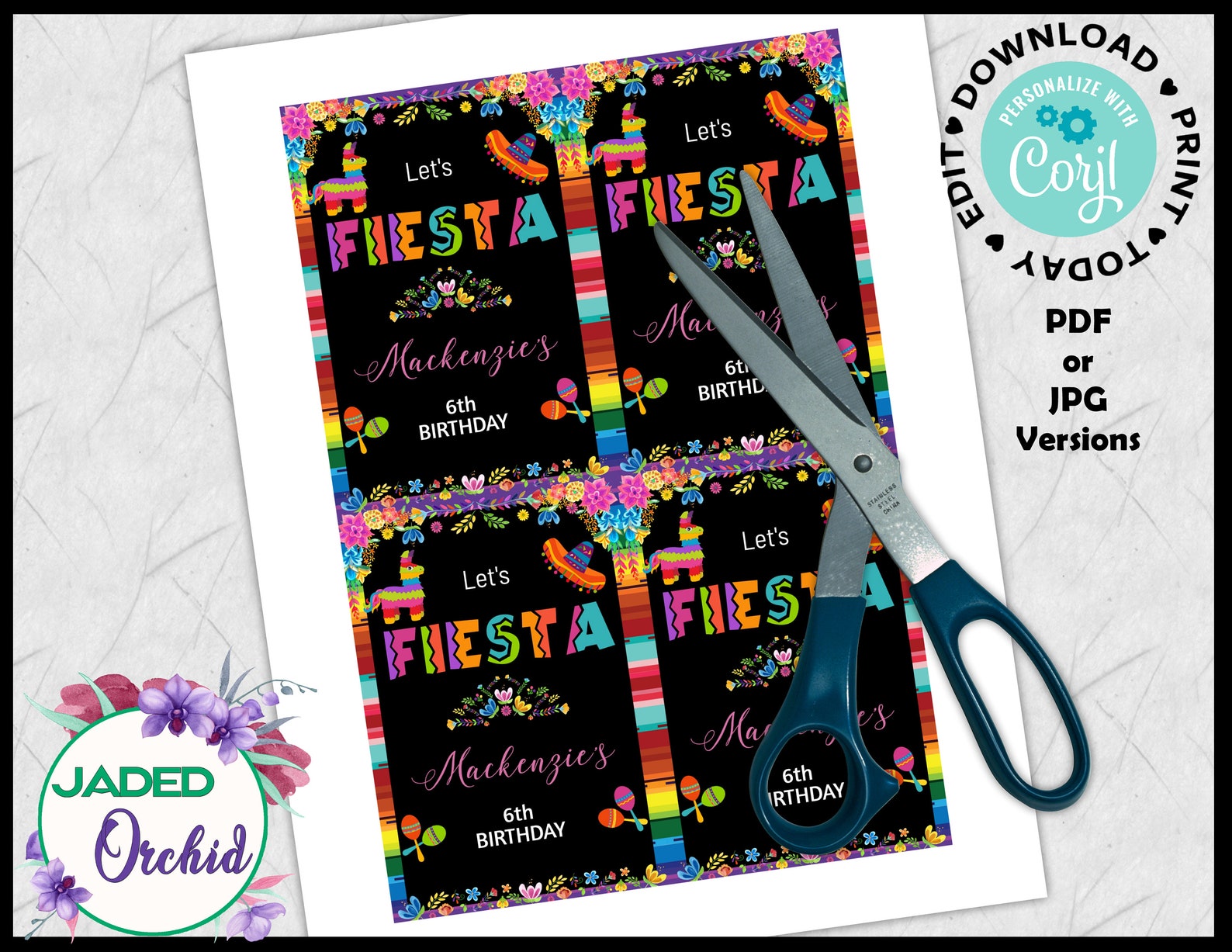 Printable Fiesta Birthday Juice Label Fiesta Birthday Party - Etsy