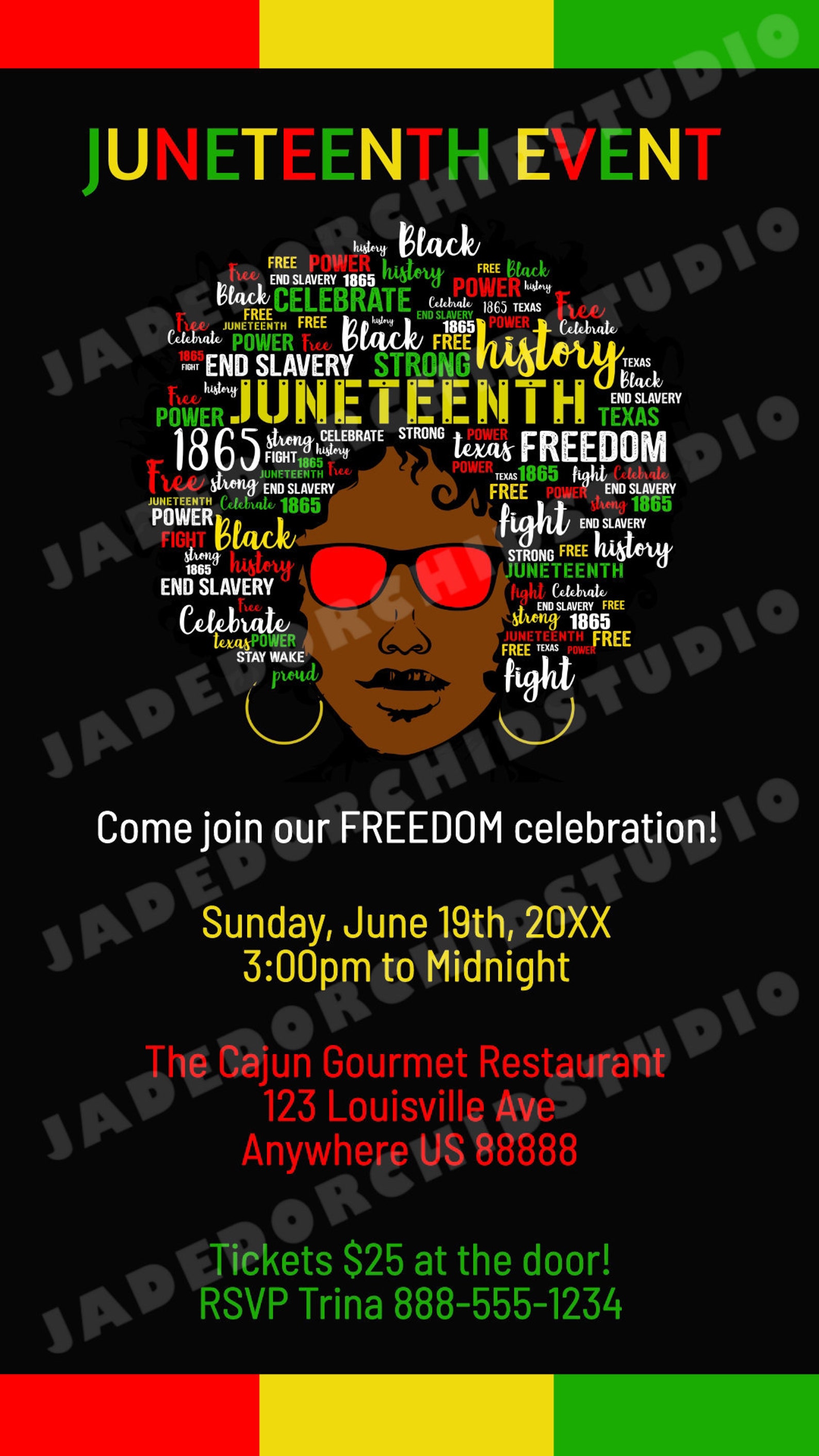 Printable Juneteenth Celebration Invitation Editable - Etsy
