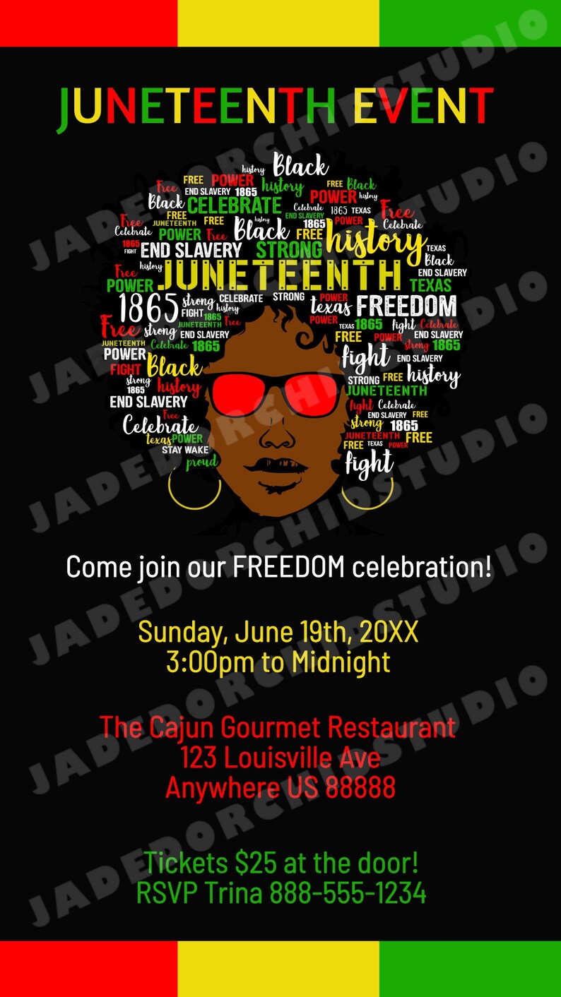 Printable Juneteenth Celebration Invitation Editable - Etsy