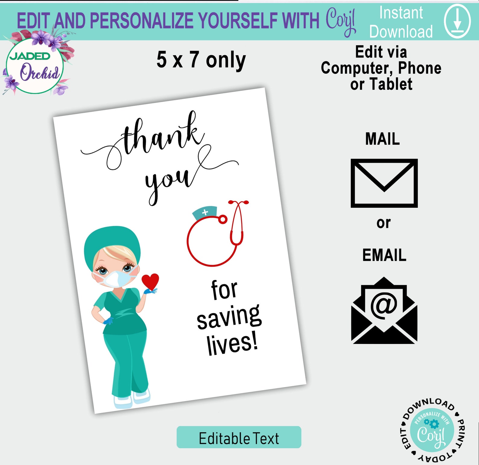 Printable Thank You Card for Doctors Nurses Paramedics - Etsy