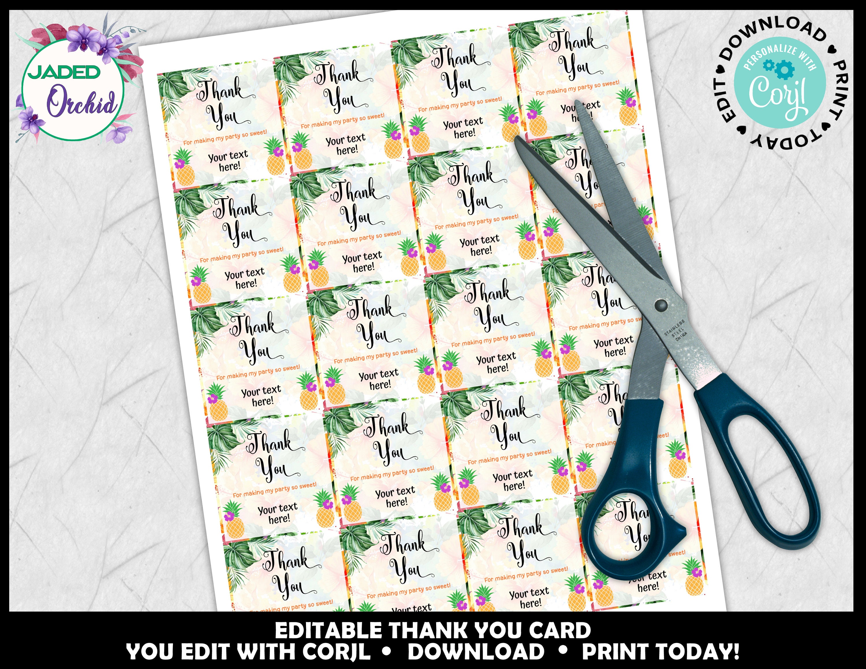 Hawaiian Luau Party Favors Printable Luau Thank You Tags - Etsy Canada