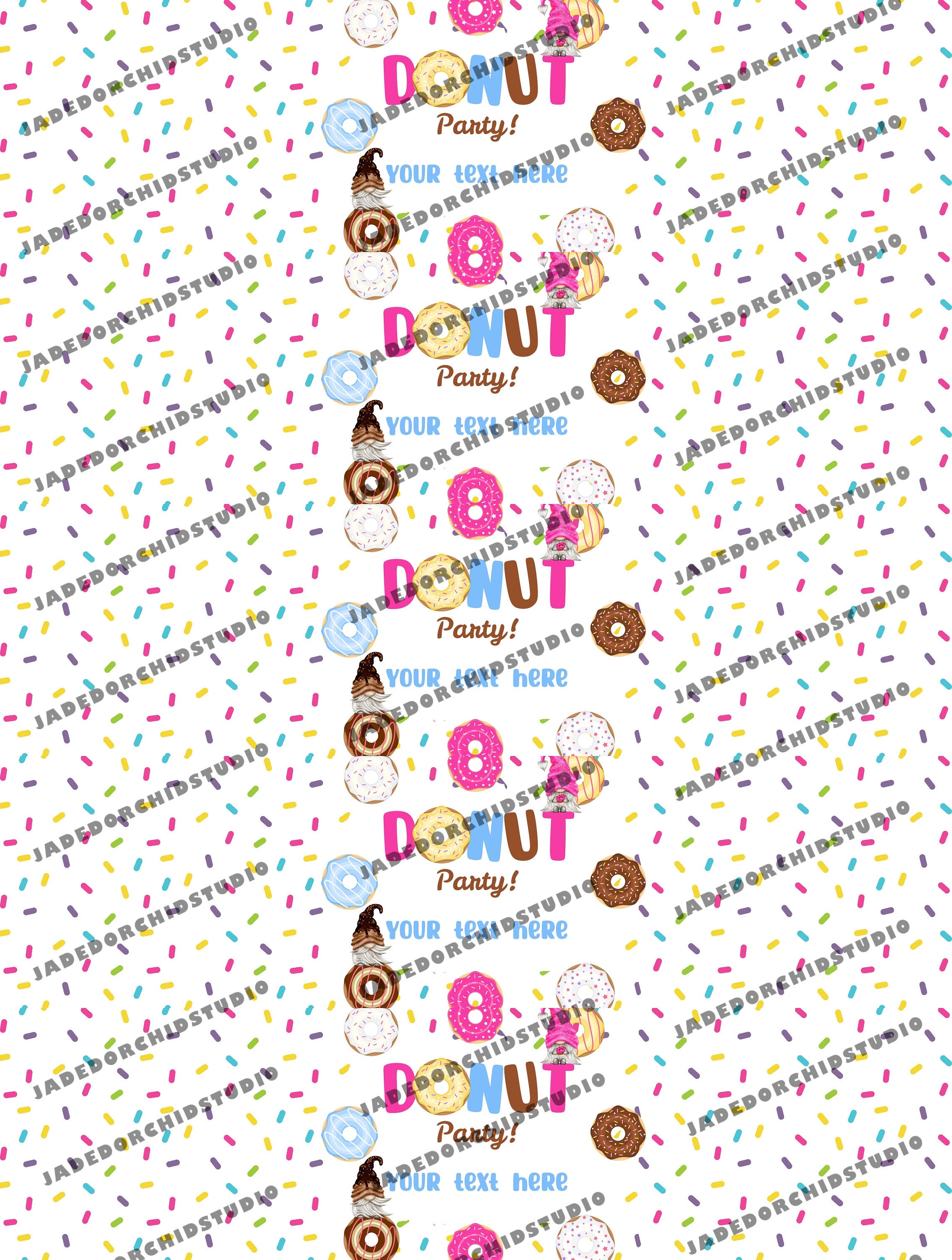 Donut Water Bottle Labels Printable Donut Bottle Label Donut - Etsy