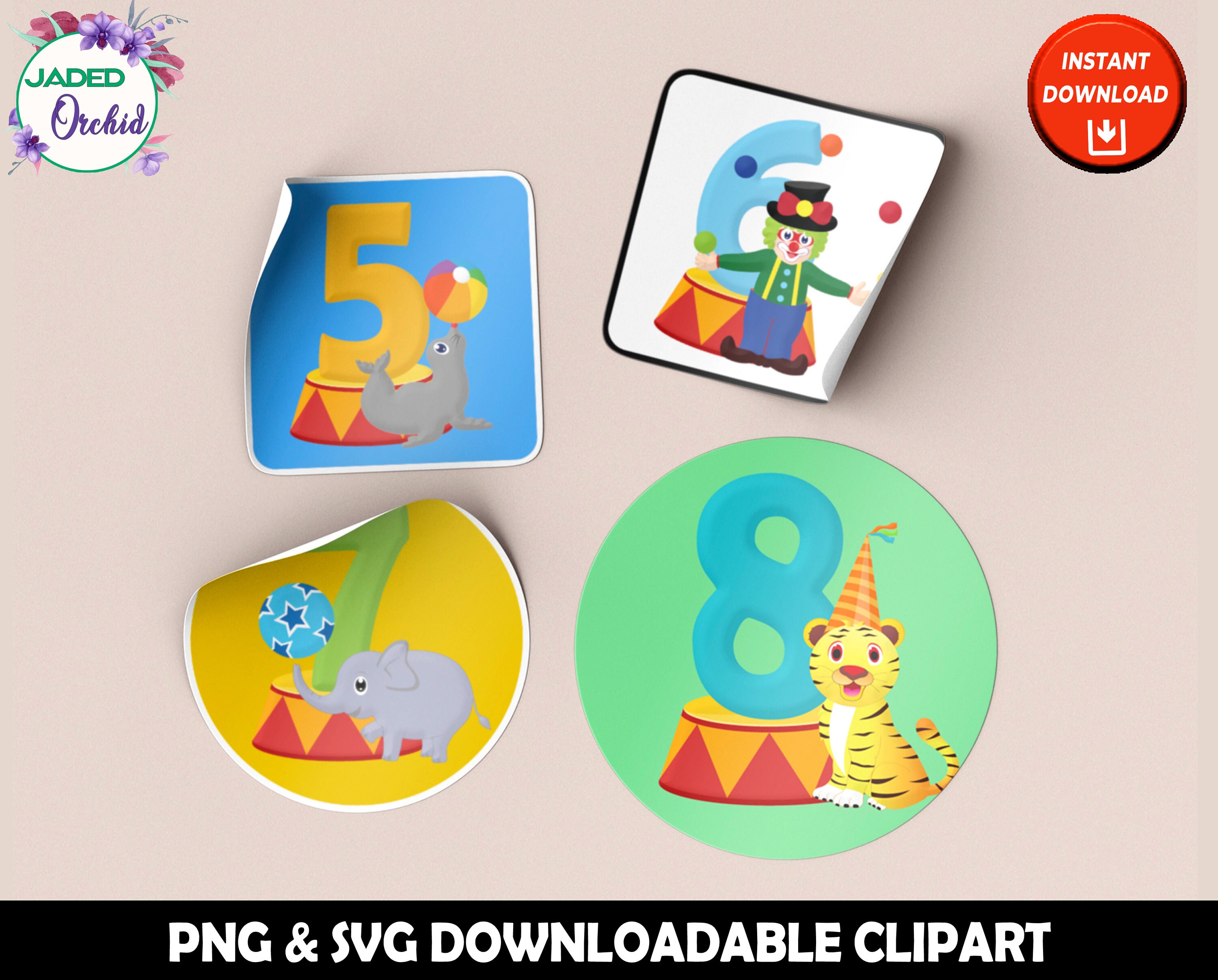 Circus Numbers Clipart Circus Clipart Carnival Clipart - Etsy