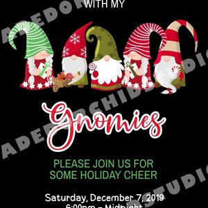 Personalized Christmas Gnomes Party Invitation, Holiday Party Invite ...