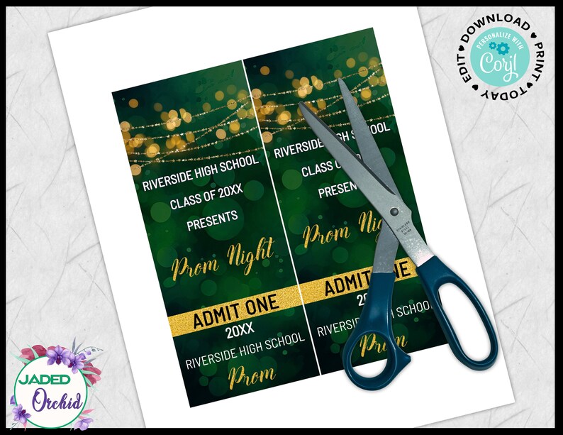 Printable Green Enchanted Prom Template A Night Under the - Etsy