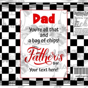 Happy Father's Day Chip Bag Label, Father's Day Party Favor, Printable ...