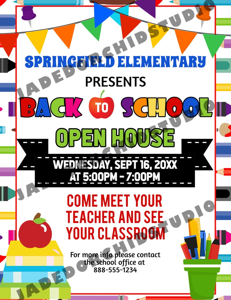 Printable Back to School Open House Flyer Back to School Night - Etsy