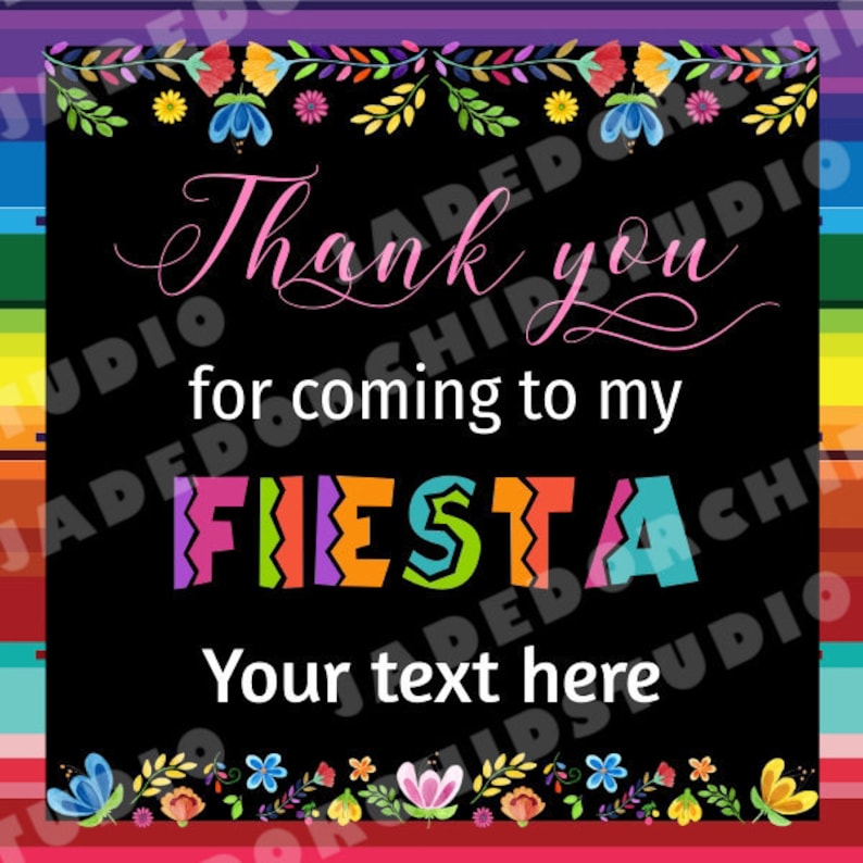 Printable Fiesta Gift Tag Mexican Fiesta Thank You Tag - Etsy