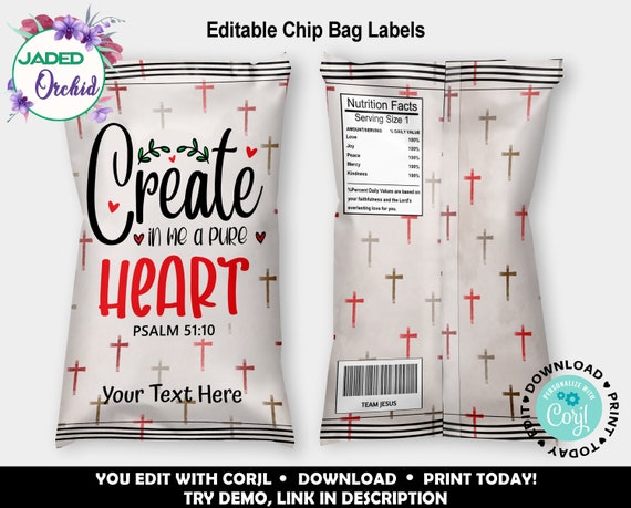 Religious Chip Bag Label Party Favor Christian Party Favor - Etsy