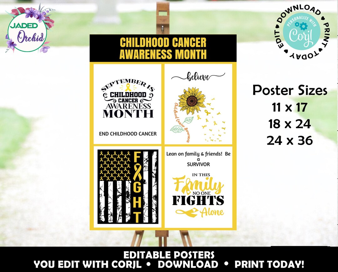 Childhood Cancer Awareness Poster, Childhood Cancer Poster, Cancer ...