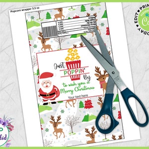 Printable Christmas Santa Popcorn Wrapper, Christmas Party Microwave ...