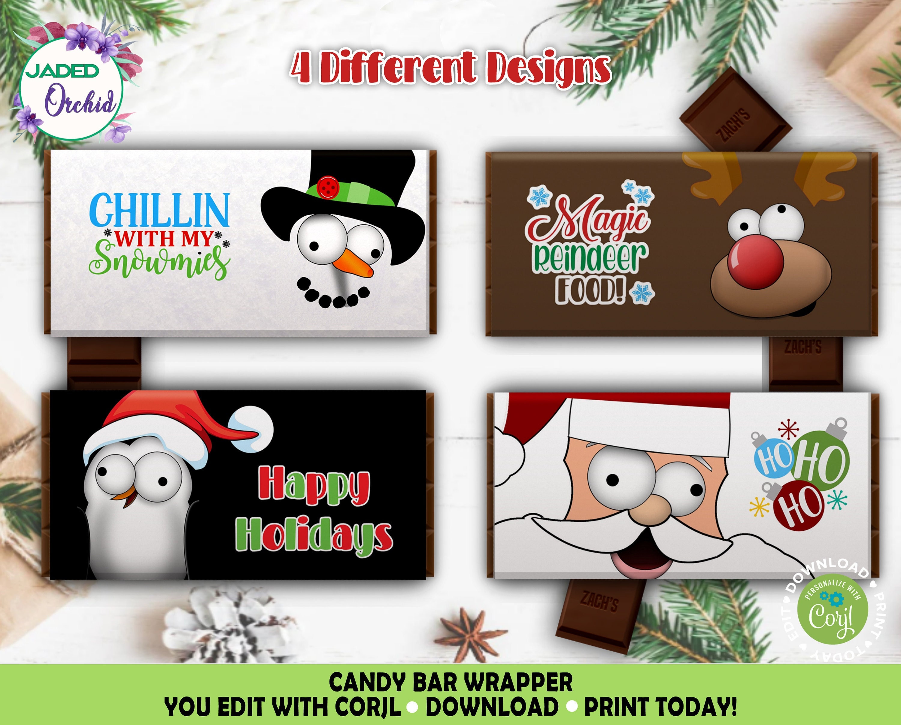 Reindeer Candy Bar Wrappers Printable Free Printable Candy Bar