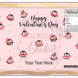 Valentine's Day Penguin Party Favor, Cute Penguins Valentine's Day Chip ...