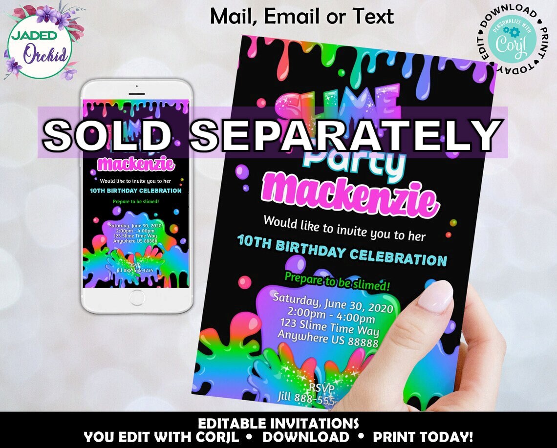 Editable Slime Birthday Chip Bag Label Slime Label - Etsy