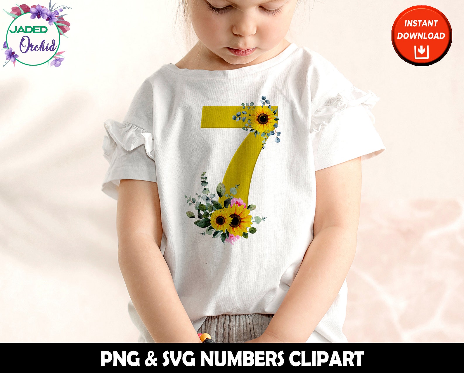 Printable Sunflower Numbers Clipart Sunflower SVG Clipart | Etsy