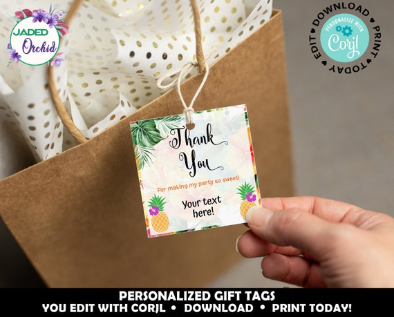 Hawaiian Luau Party Favors Printable Luau Thank You Tags - Etsy Canada