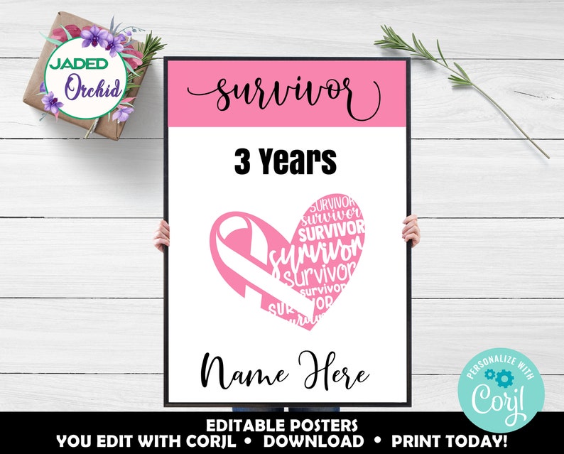 EDITABLE Cancer Awareness Sign Printable Cancer Survivor | Etsy