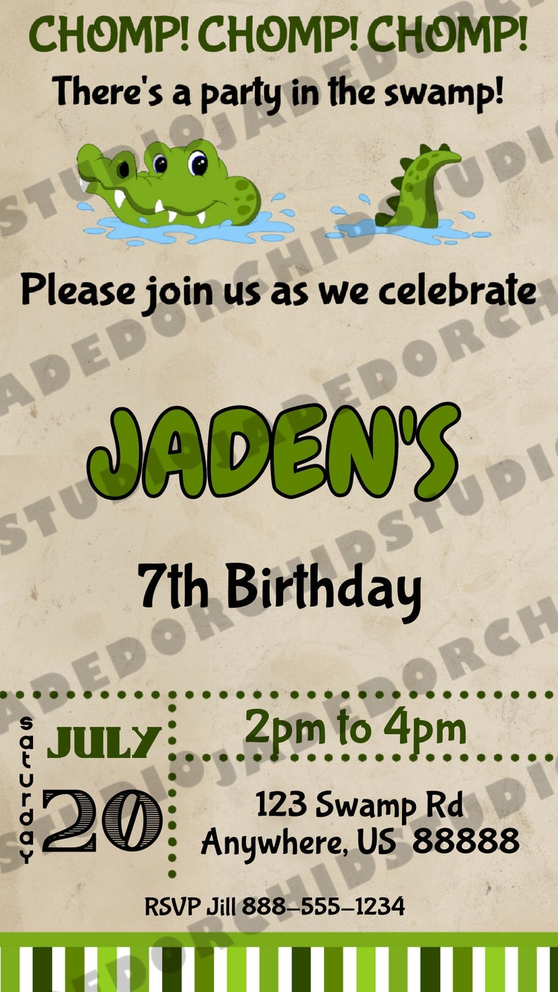 Gator Birthday Party Alligator Birthday Invitation Boy - Etsy