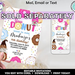 Editable Donut Birthday Juice Bag Label, Donut Juice Pouch Label ...