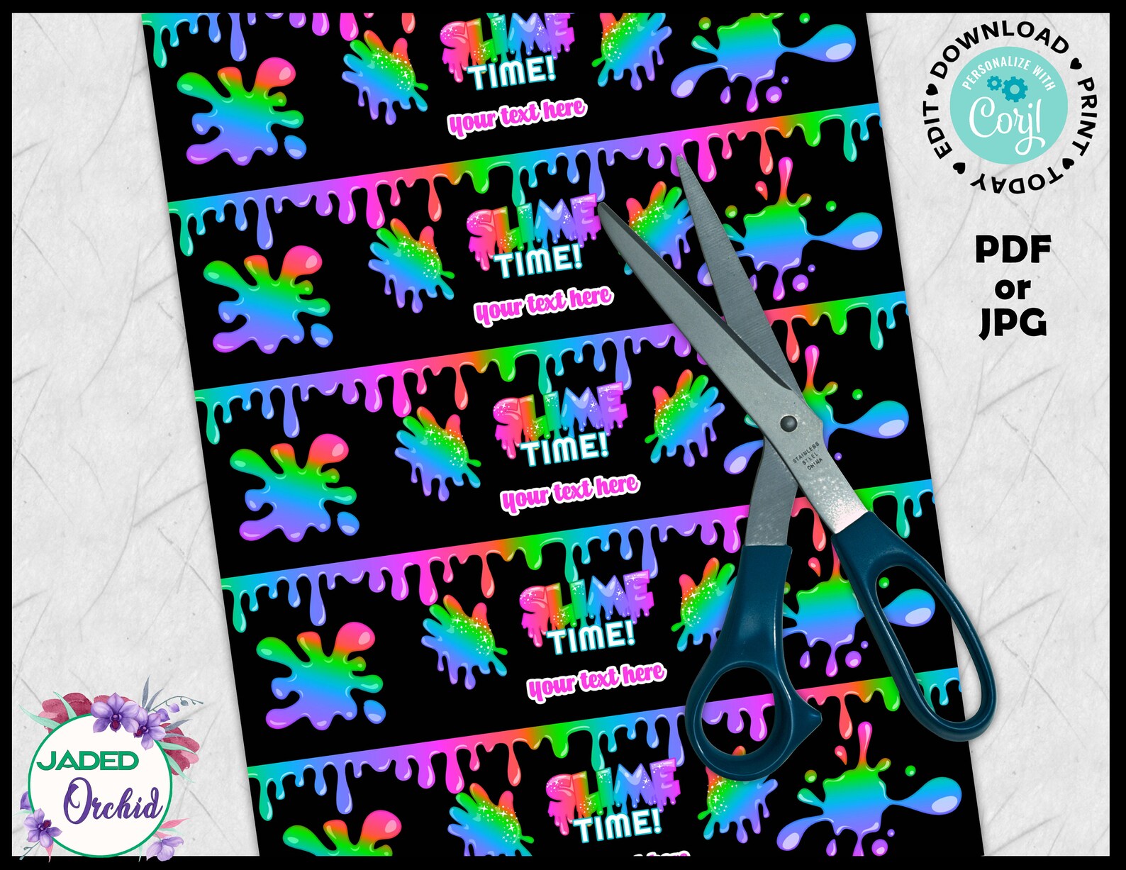 Printable Girls Slime Party Favor Slime Water Bottle Labels - Etsy