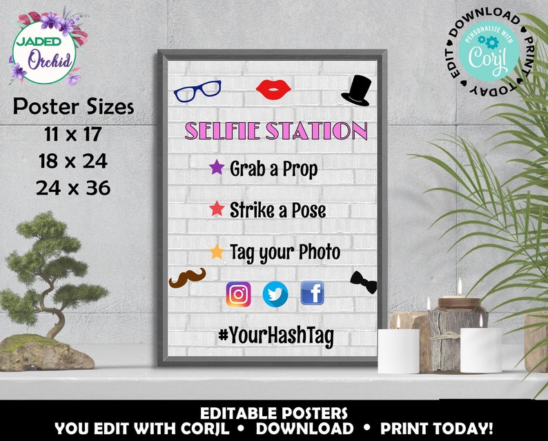 Selfie Station Poster Selfie Sign Selfie Station Sign - Etsy