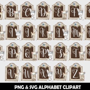 Boho Animal Alphabet SVG Clipart, Boho Animal Alphabet Letters Clipart ...