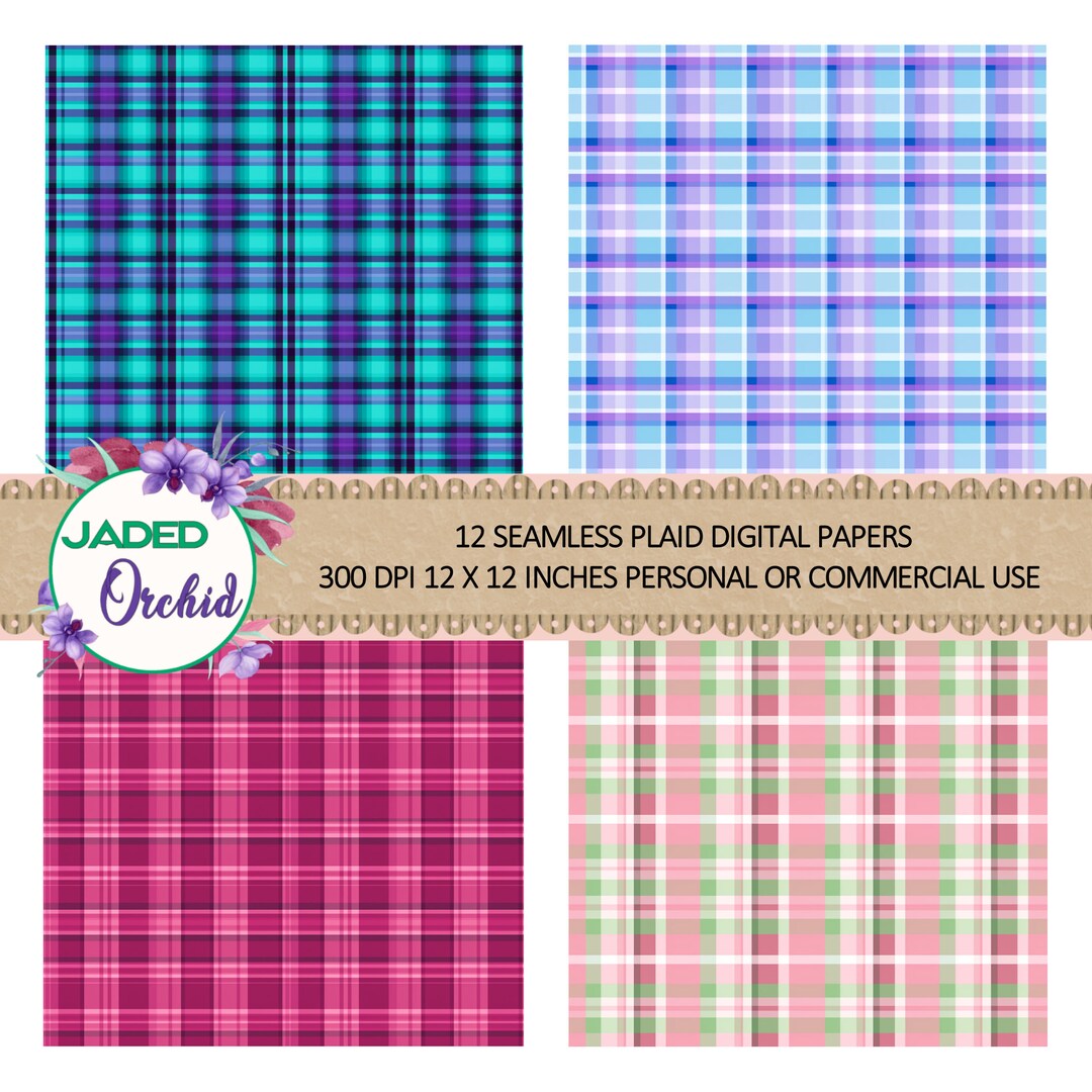 Colorful Plaid Background Paper, Plaid Seamless Paper, Bright Plaid ...