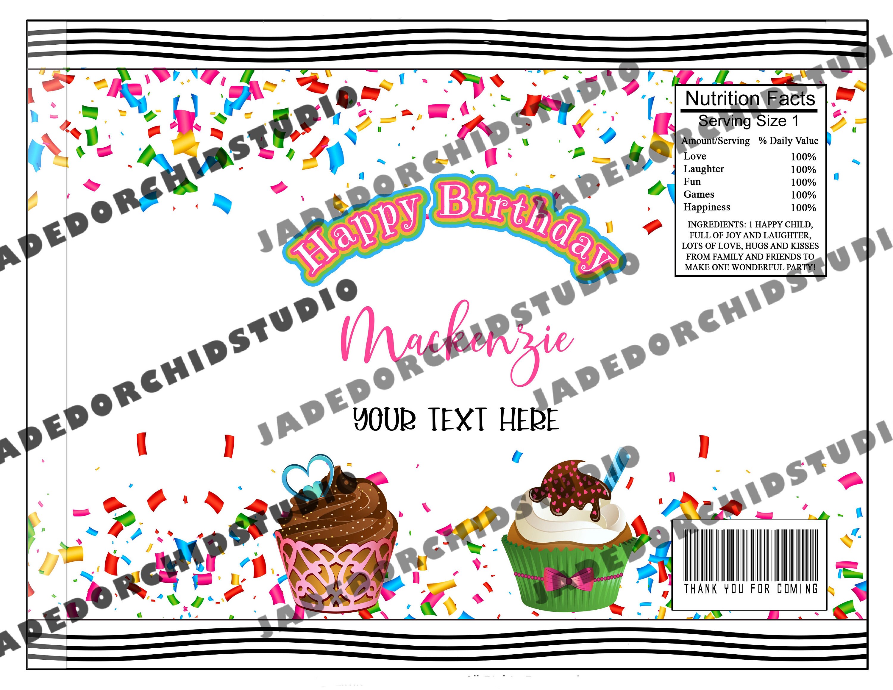 Birthday Party Chip Bag Editable Chip Bag Label Printable - Etsy