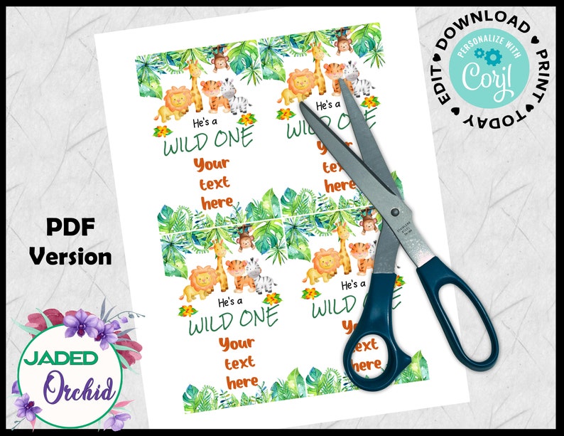 Printable Wild One Birthday Juice Label Template Wild 1 - Etsy
