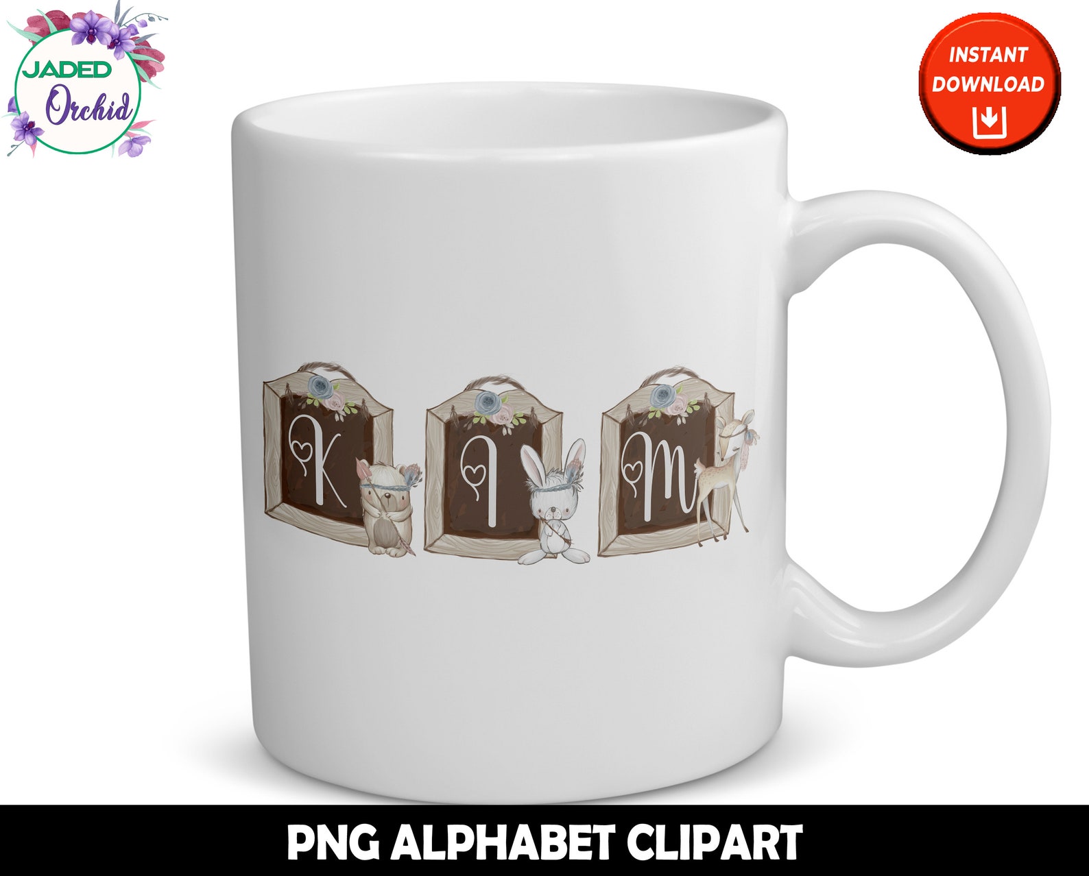 PNG Boho Animal Alphabet Letters Clipart Boho Animal Alphabet - Etsy