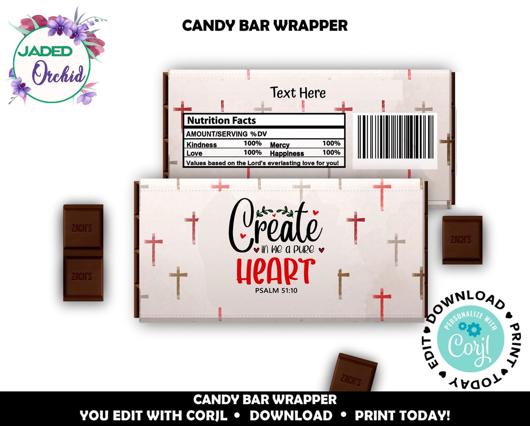 Christian Candy Bar Wrapper Party Favor, Religious Party Favor ...