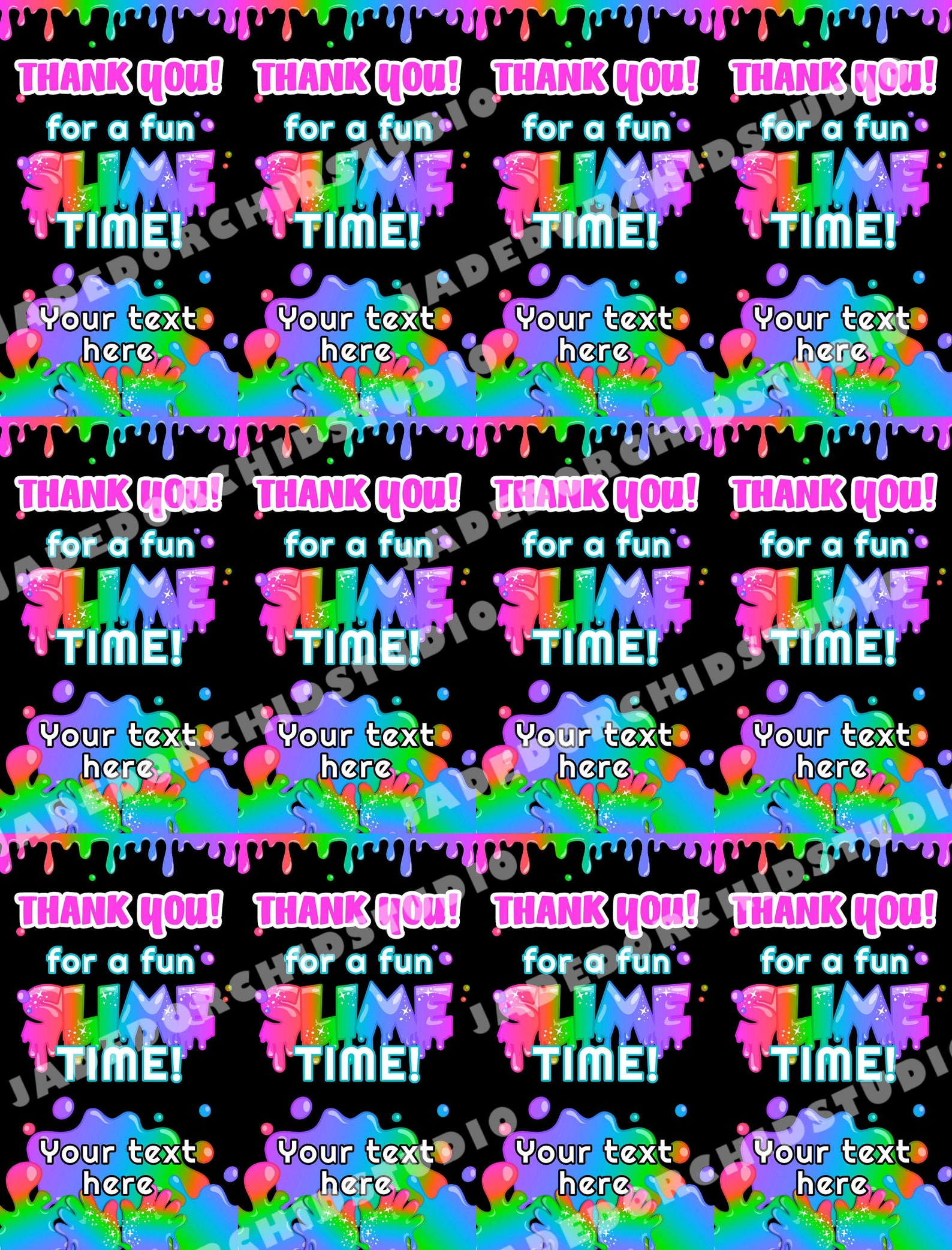 Printable Girls Slime Birthday Party Slime Gift Tags Slime | Etsy